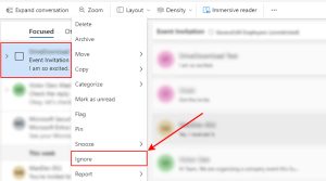 How to Ignore Email Conversations in Outlook