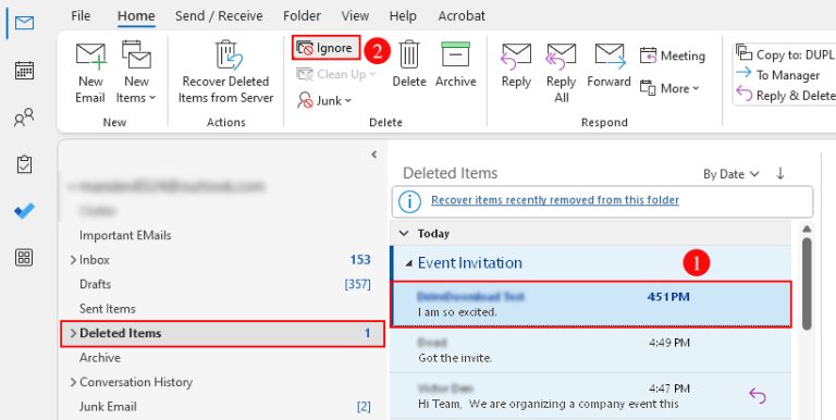 How to Ignore Email Conversations in Outlook